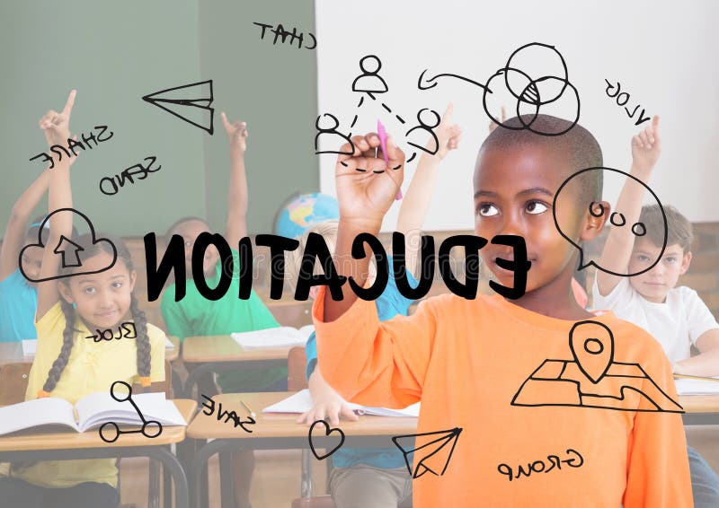 Education Graphic in Class Balckboard Stock Illustration - Illustration ...