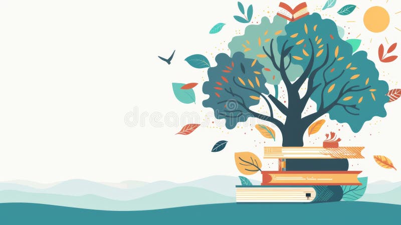 Education and Growth Concept with Tree and Books Symbolizing Knowledge ...