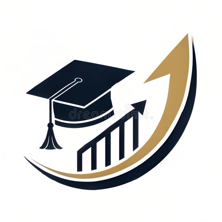 Education and Growth Logo with Graduation Cap and Arrow Stock ...