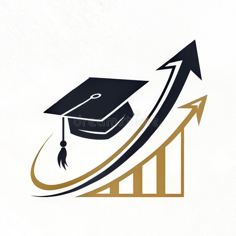 Education and Growth Logo with Graduation Cap and Arrow Stock ...