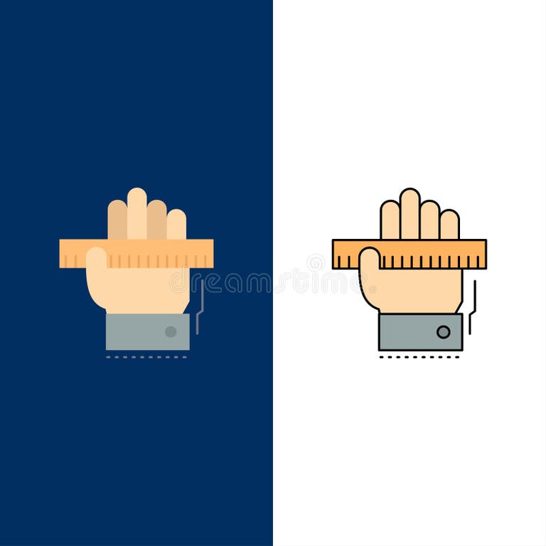 Education, Hand, Learn, Learning, Ruler Flat Color Icon Vector Stock ...