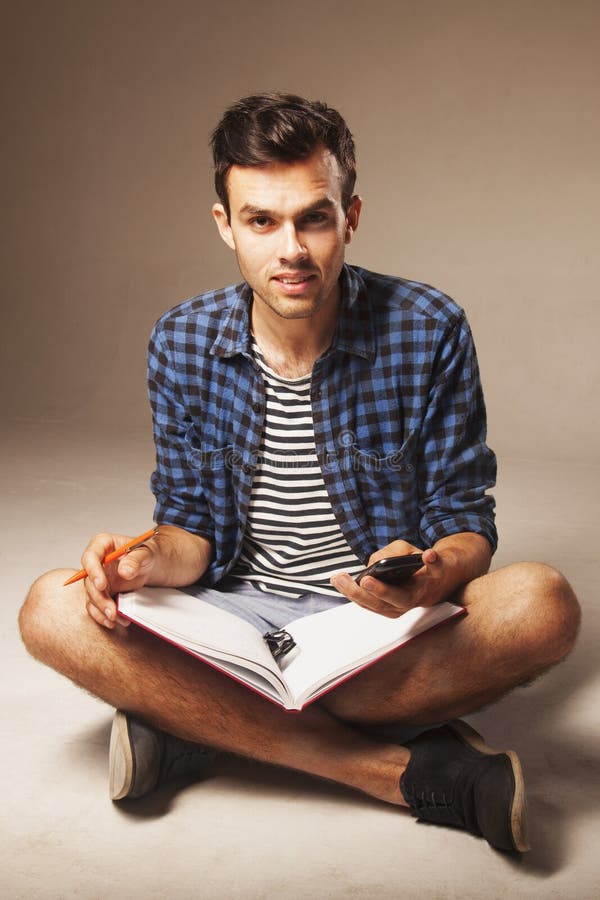 Education. Happy Student in the Learning Process Stock Photo - Image of ...