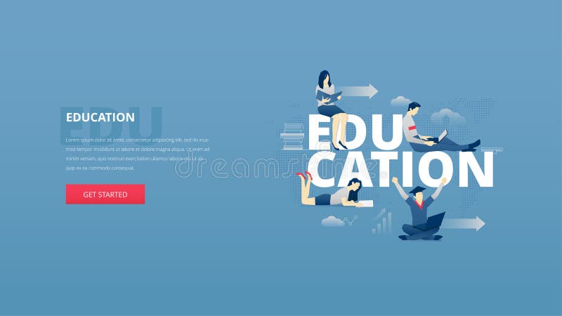Education hero banner stock illustration. Illustration of illustrations ...