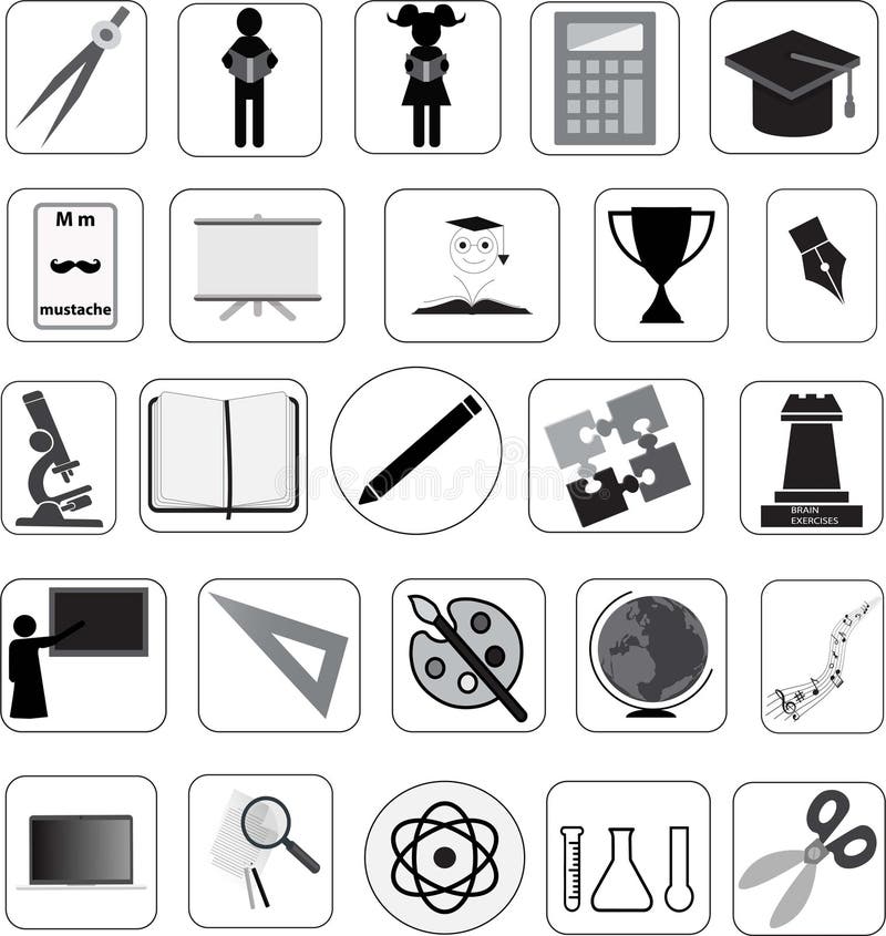 Set of Twenty Five Icons of School and Education Icons Stock Vector ...