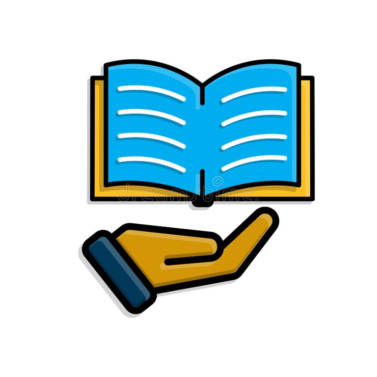 Education Icon. Book in Hand. Open Book with Writing Inside. Smart ...