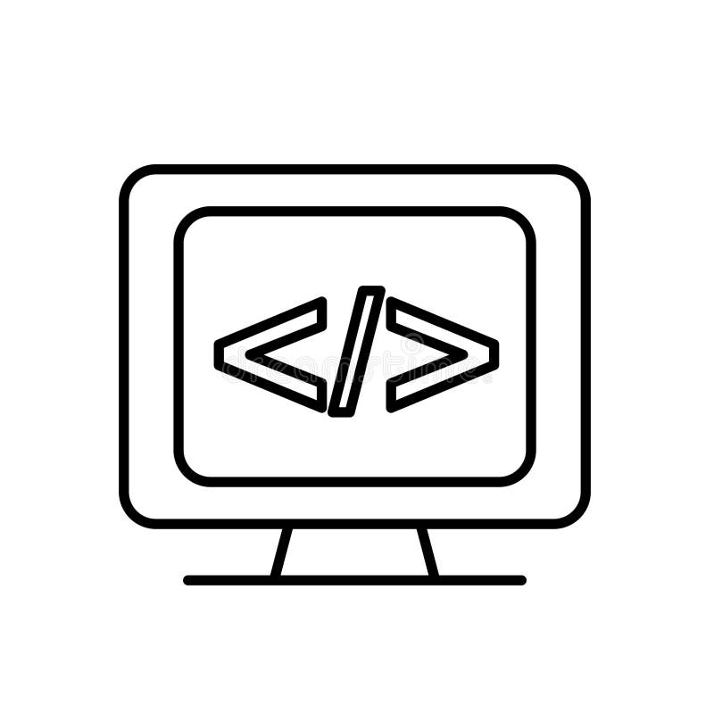 Education Icon. Coding and Programming Lessons Stock Vector - Illustration of cloud, internet ...