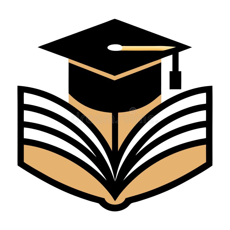 Education Icon: Graduation Cap Over Open Book, Learning and Knowledge ...