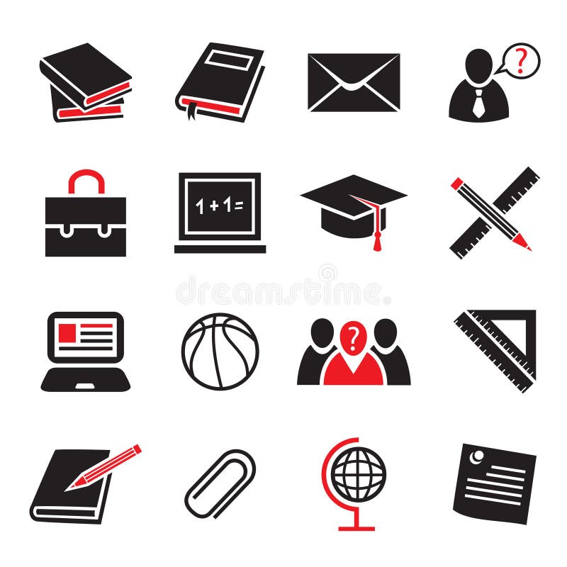 Education icon set stock vector. Illustration of diary - 26028964