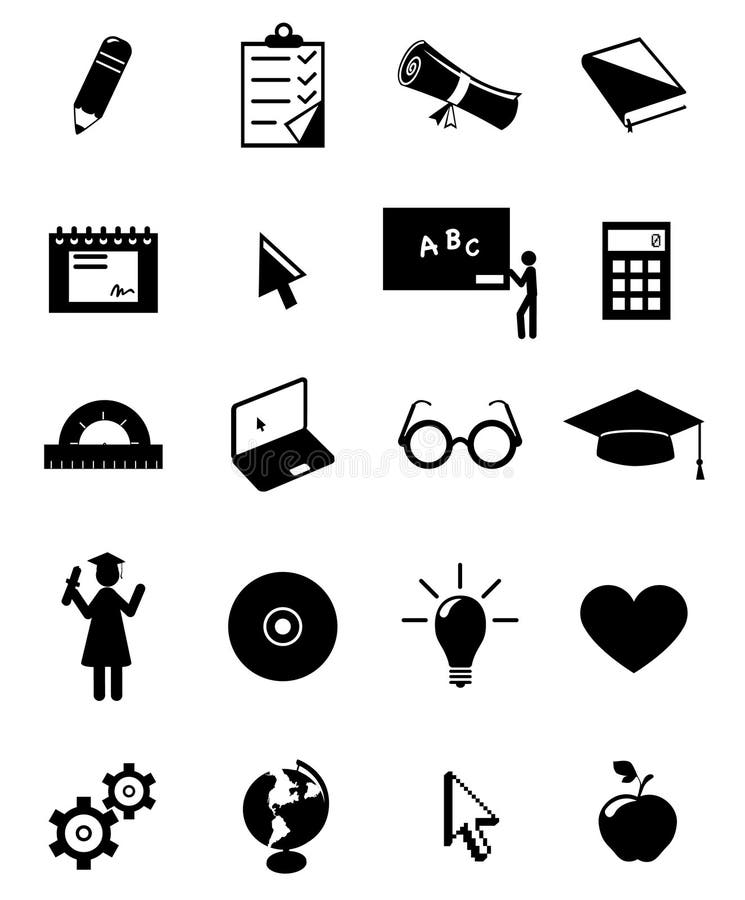Icons set education stock vector. Illustration of college - 33034070