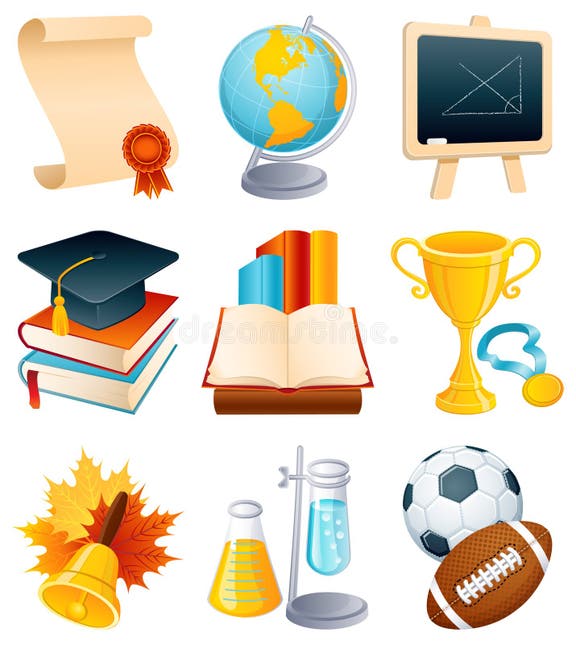 Education icon set stock vector. Illustration of chalk - 7419279