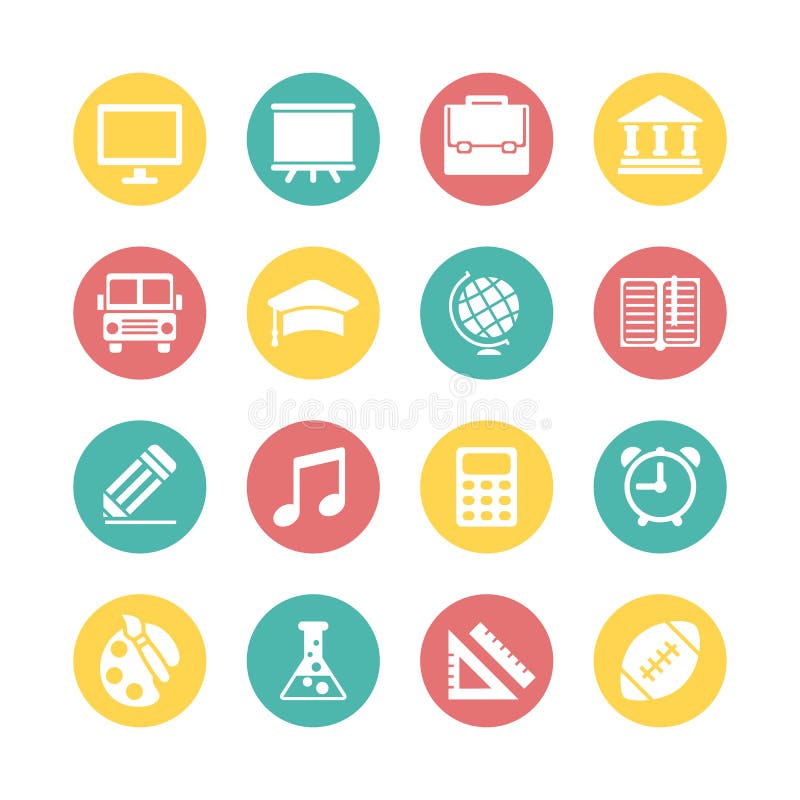 Education Icon Set stock illustration. Illustration of knowledge - 70831899