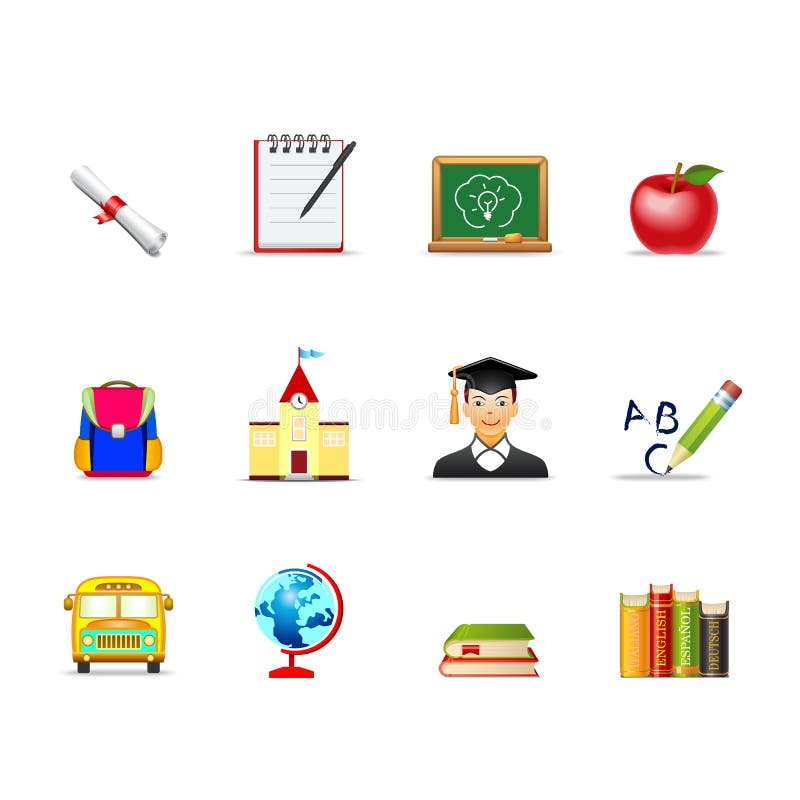 This is an Education Icon Set in Modern Colorful Style Stock ...