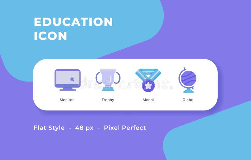 Education Icon Set with Modern Flat Style Vector Stock Vector ...