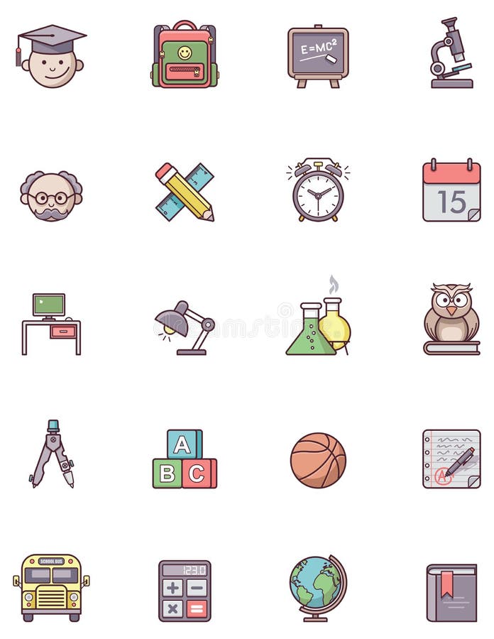 Education icon set stock illustration. Illustration of exam - 46957815