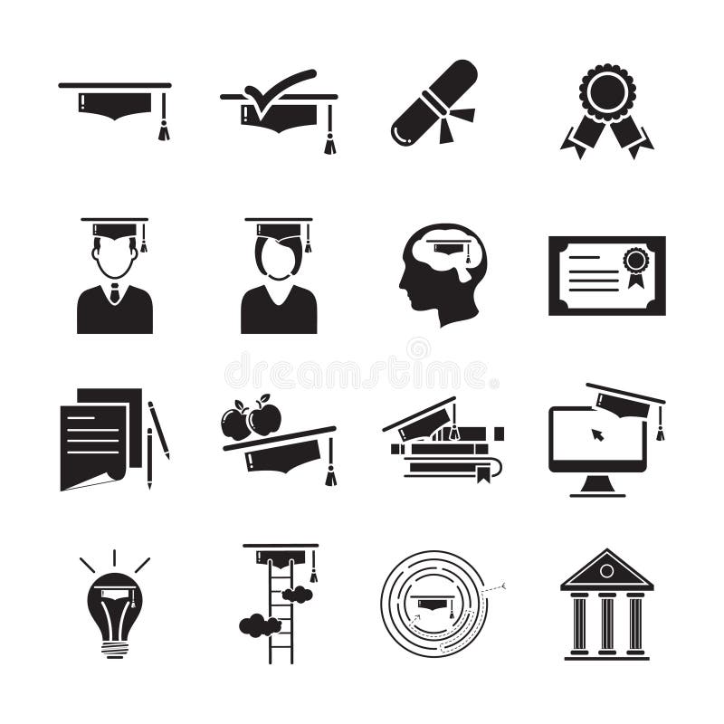 Education Icon Set. Vector Illustration Decorative Design Stock Vector ...