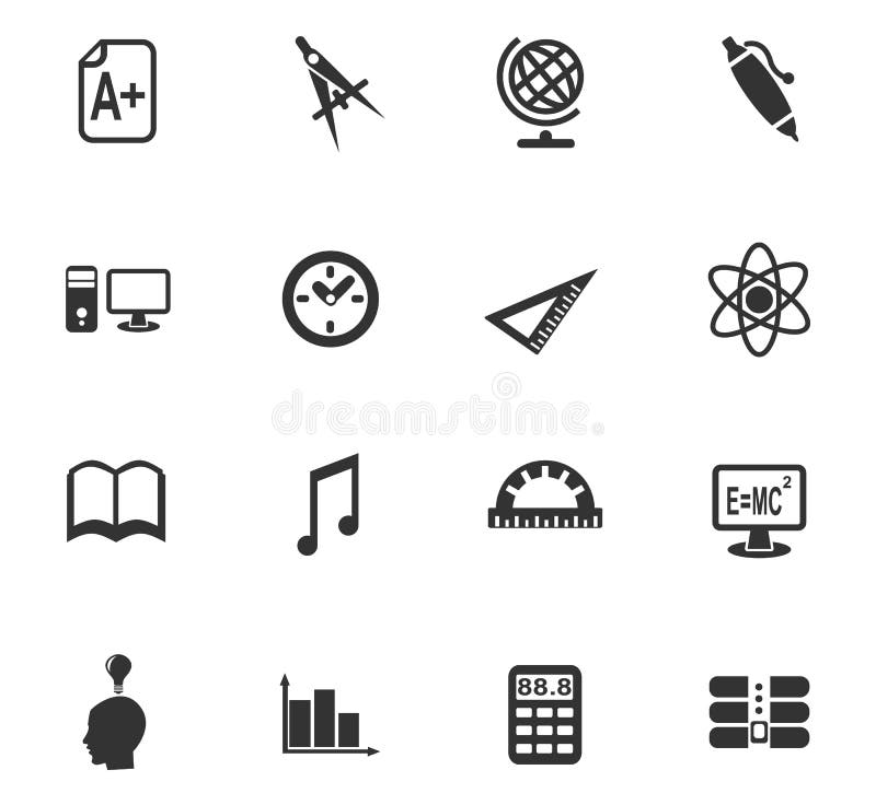 Education icon set stock vector. Illustration of protractor - 88225763