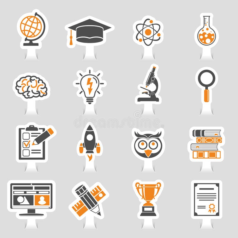 Education Icon Set stock vector. Illustration of graduate - 50729813