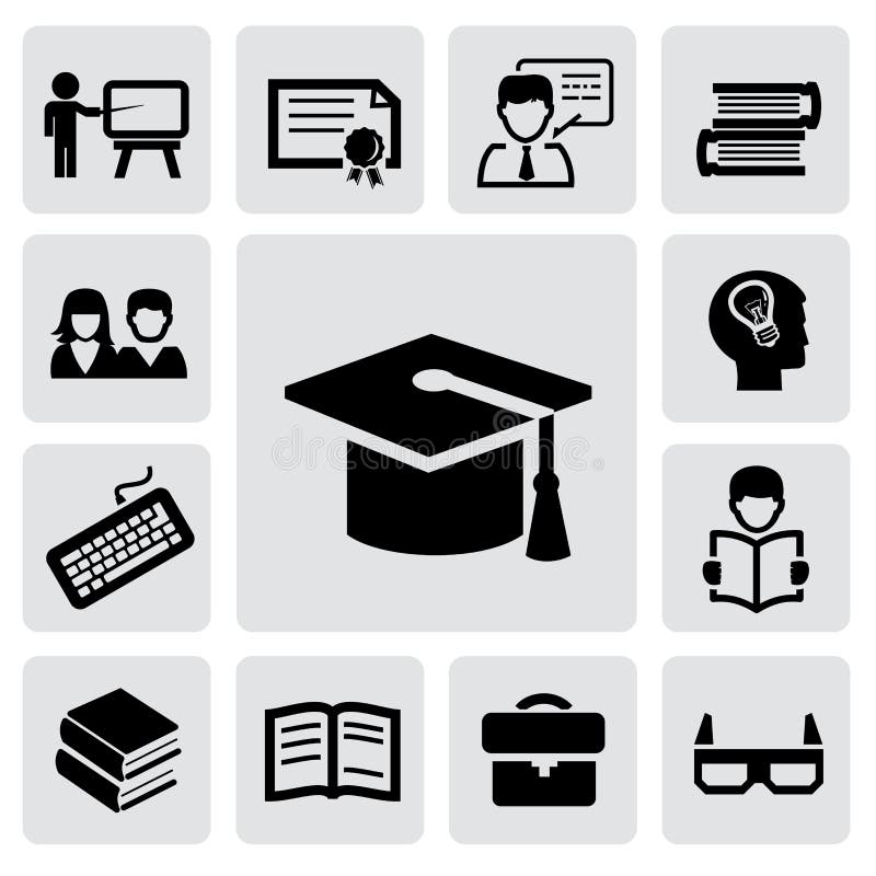 Icons set education stock vector. Illustration of college - 33034070