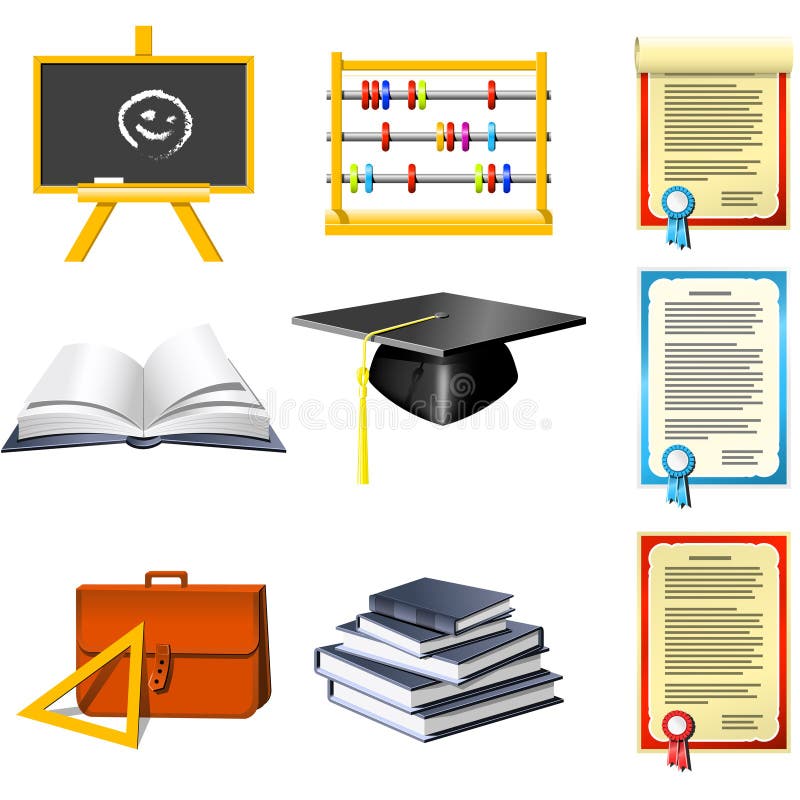 Education icons stock vector. Illustration of black, school - 6153648