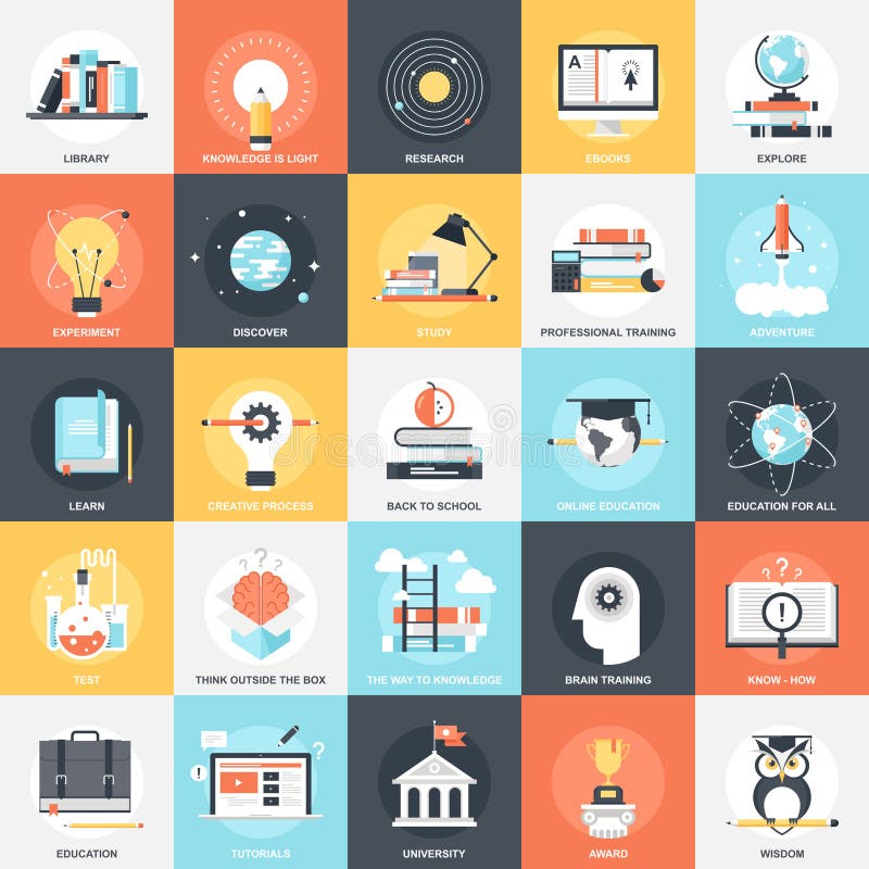 Flat Design Concept Icons for Online Education Stock Vector ...