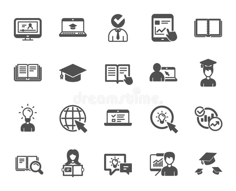 Education Icons. Book, Video Tutorial. Vector Stock Vector ...