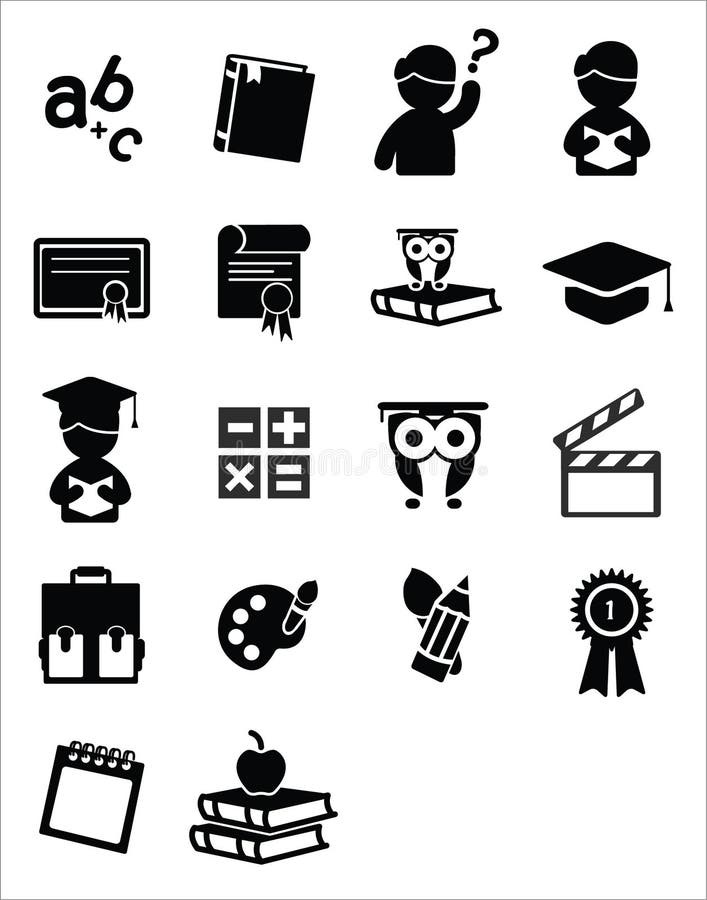 Education icons stock vector. Illustration of education - 48480955