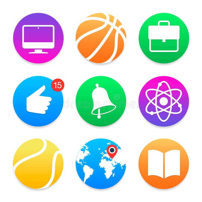 Education Icons. School Symbols Set Stock Vector - Illustration of ...