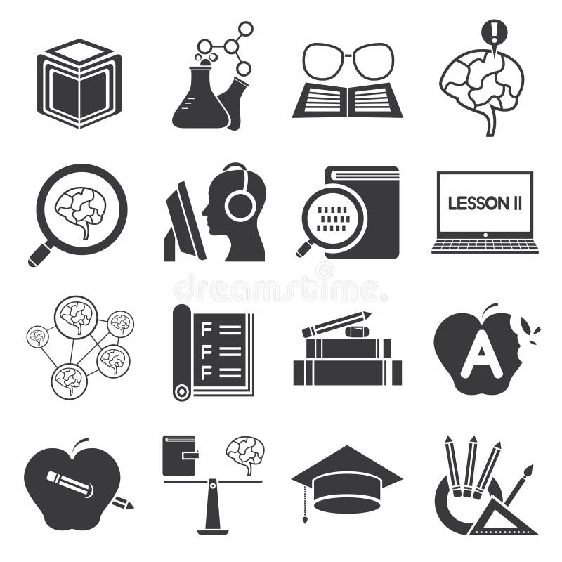 Study, Learning, Education Icon Set in Thin Line Style Stock Vector ...