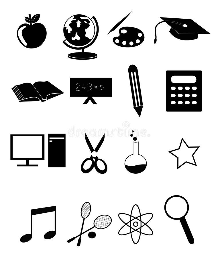 Education icons set stock vector. Illustration of black - 43231153
