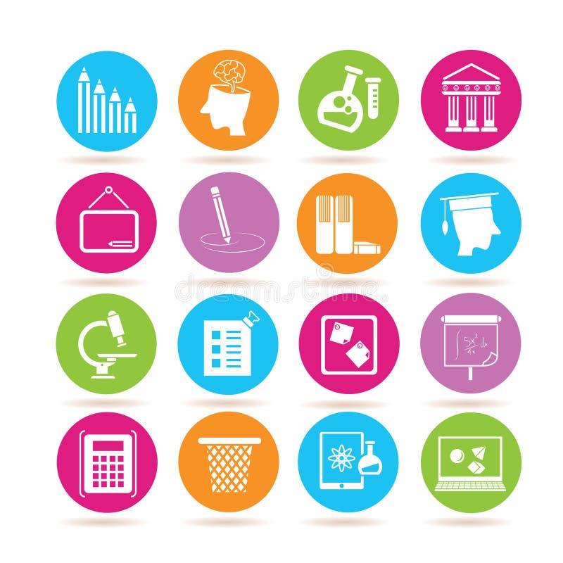 Icons School Subject Writing Stock Illustrations – 261 Icons School ...