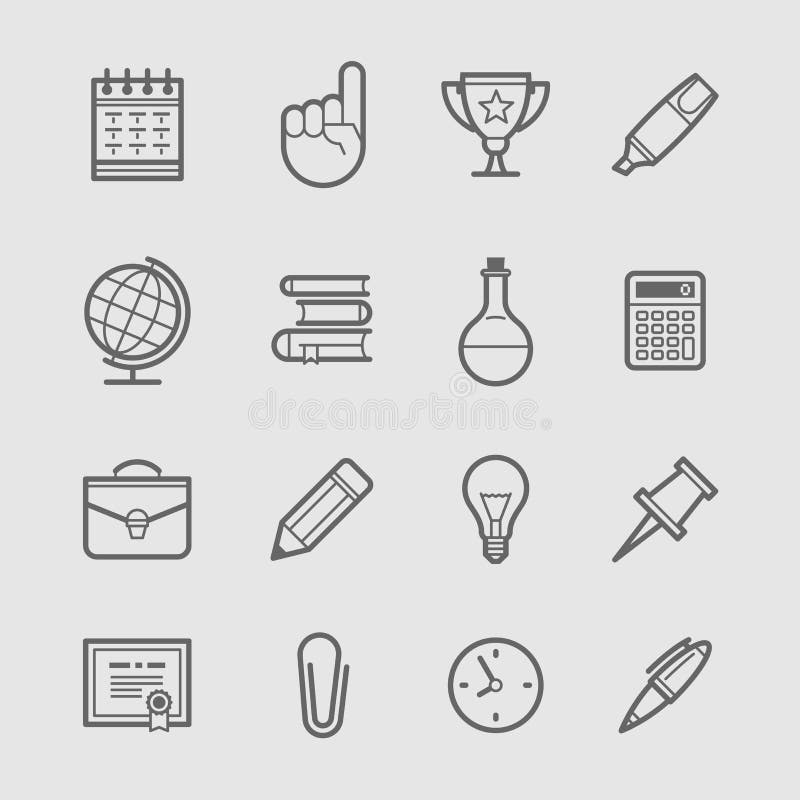 Education Icons stock vector. Illustration of graduated - 57479287