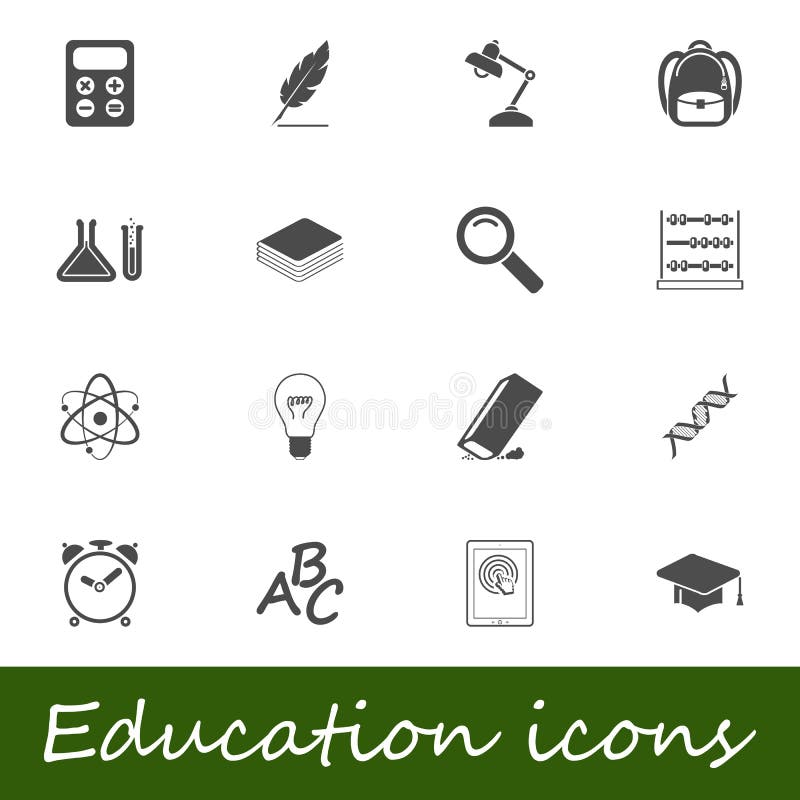 Education icons stock vector. Illustration of school - 33997919