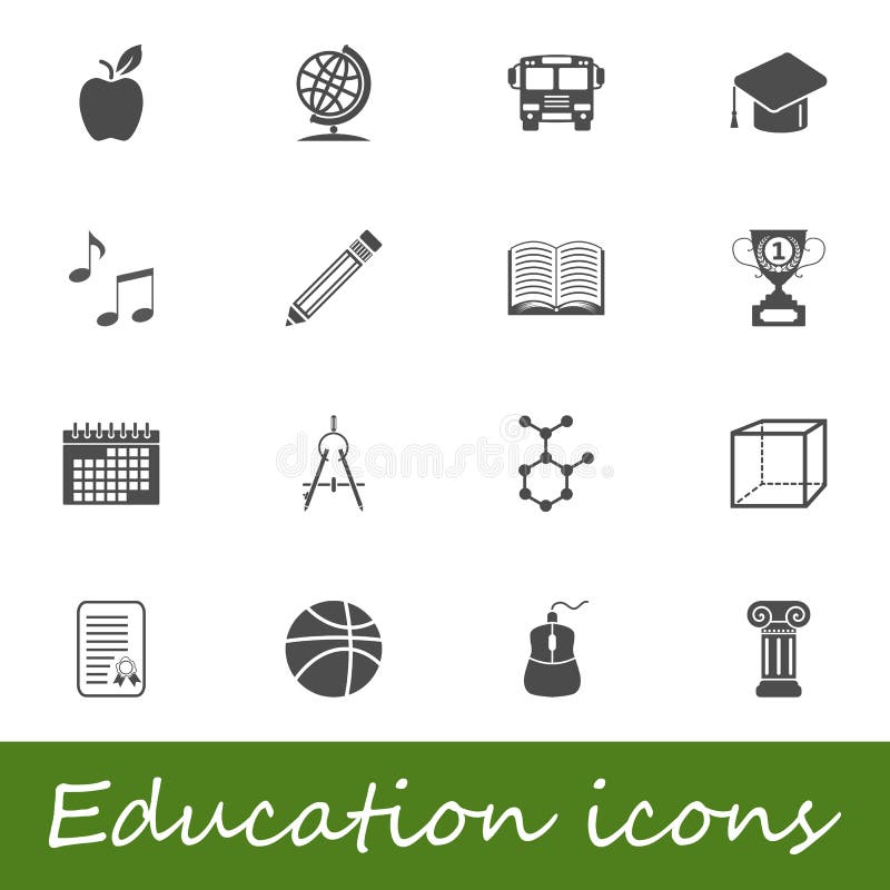 Education icons stock vector. Illustration of school - 33997919