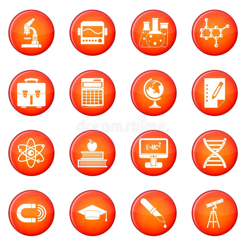 College Learning Icons Red Stock Illustrations – 370 College Learning ...