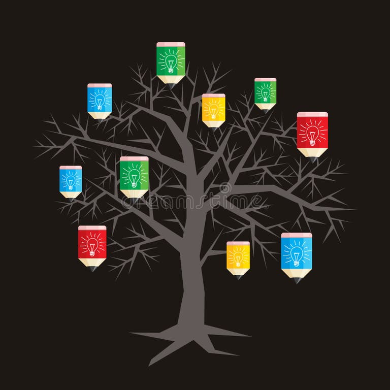 Education idea. tree idea stock vector. Illustration of drawing - 28430972