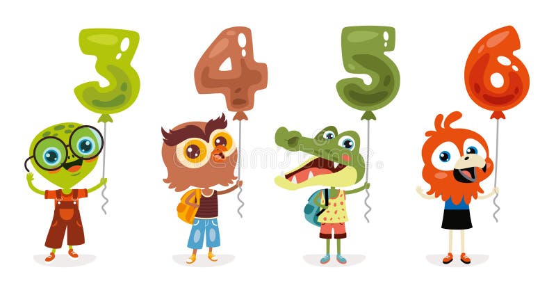 Education Illustration with Cartoon Animals Stock Illustration ...