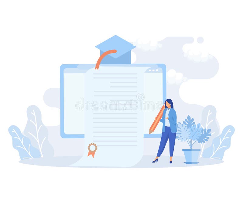 Education Illustration Set. Characters Celebrating Successfully Ended ...