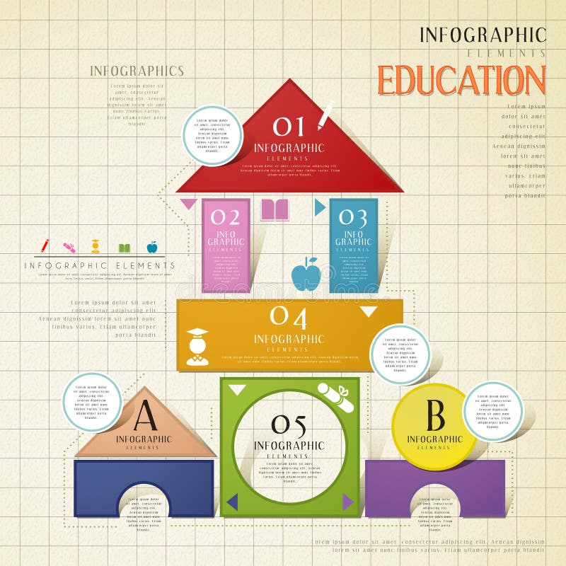 Education Infographic Template Stock Vector - Illustration of house ...