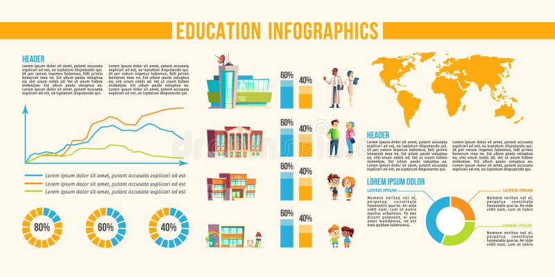Education Infographics Banner with Data Analysis Stock Vector ...