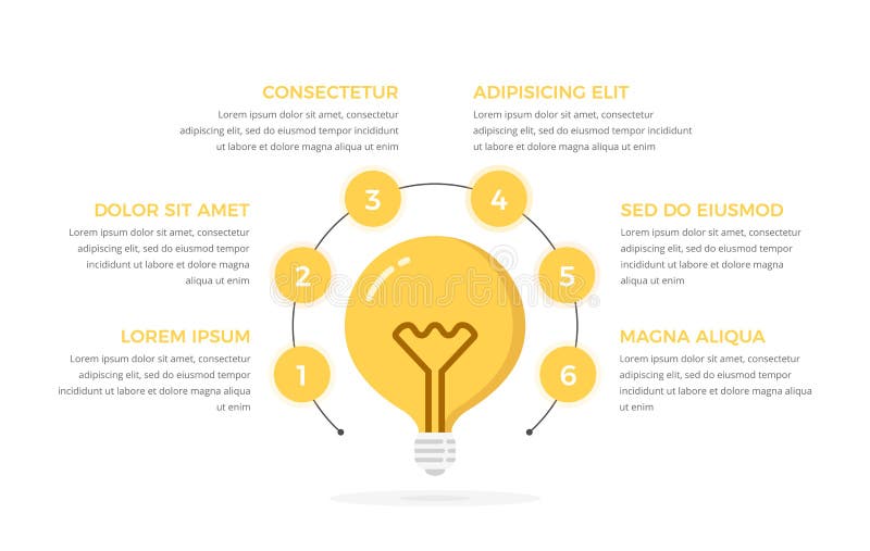 Education Infographics with Bulb Stock Vector - Illustration of diagram ...