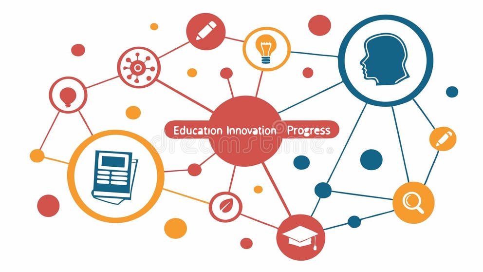 Education Innovation Program: Connected Ideas and Progress, Vector ...