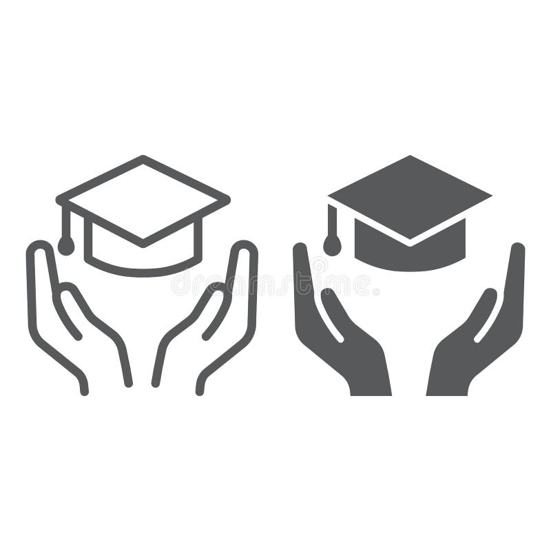 Education Insurance Line and Glyph Icon, Protection and Study ...