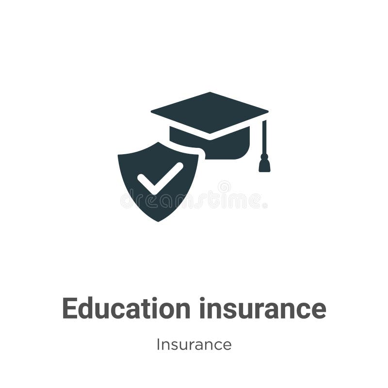 Education Insurance Vector Icon on White Background. Flat Vector ...