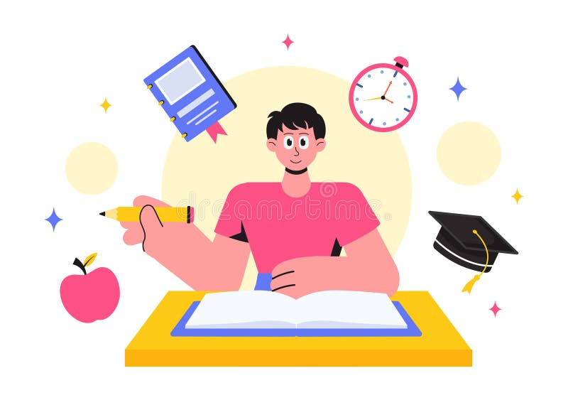 Education and Knowledge Books Vector Illustration Featuring People ...