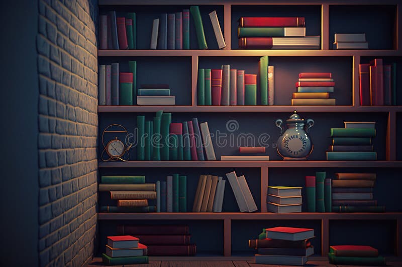 Education and Knowledge Concept with Front View on Library Interior ...