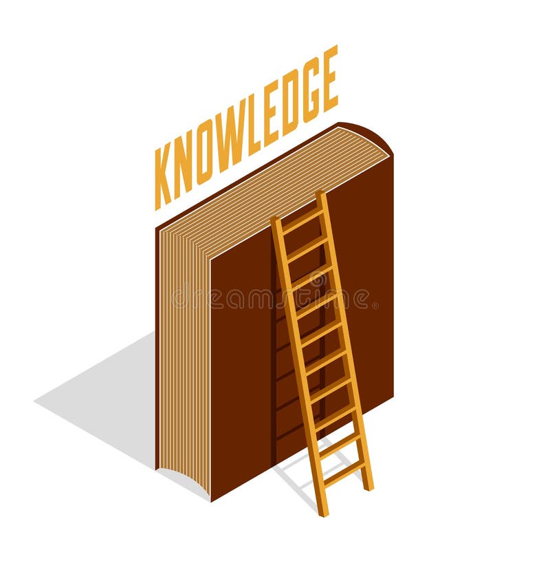 Education and Knowledge Concept Shown with Book and Ladder To the Top ...
