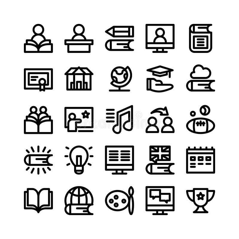Education & Knowledge Icon Pack_4 Stock Vector - Illustration of ...