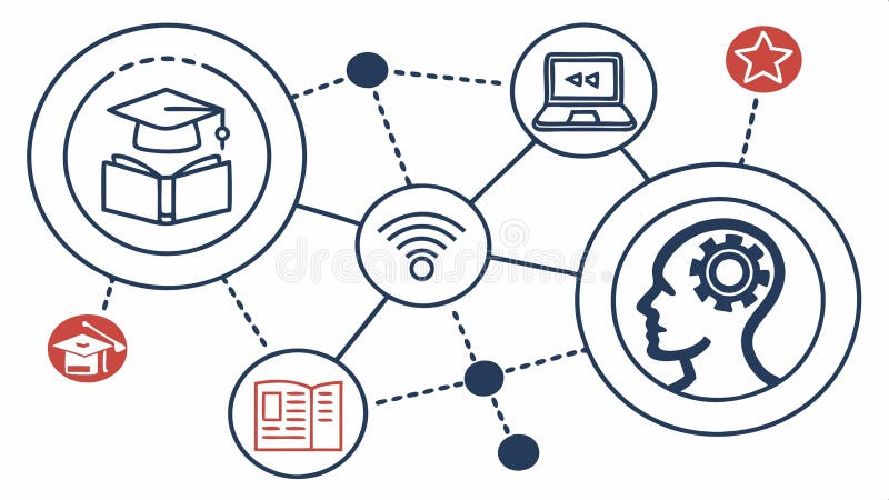 Education and Knowledge Network, Learning and Study Web Vector Design ...