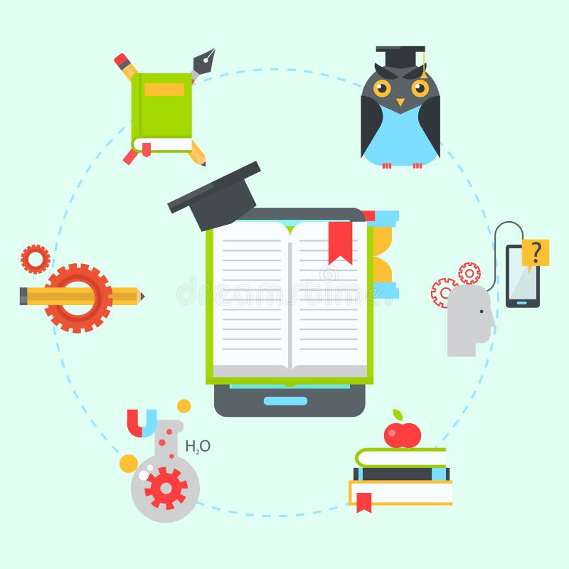 Study Book Illustration Vector Design Stock Vector - Illustration of ...