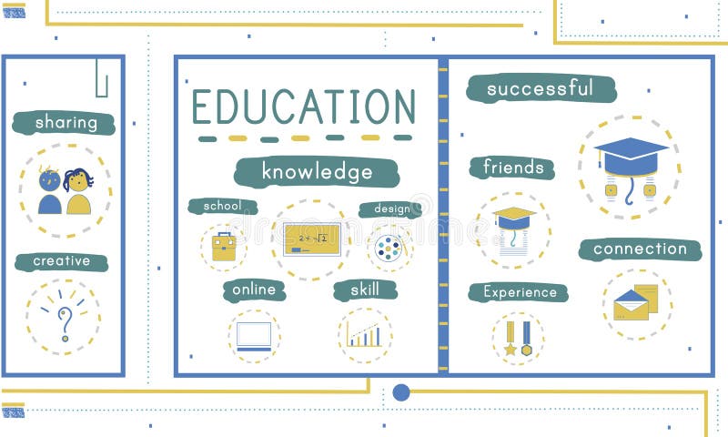 Education Knowledge Study Icons COncept Stock Illustration ...